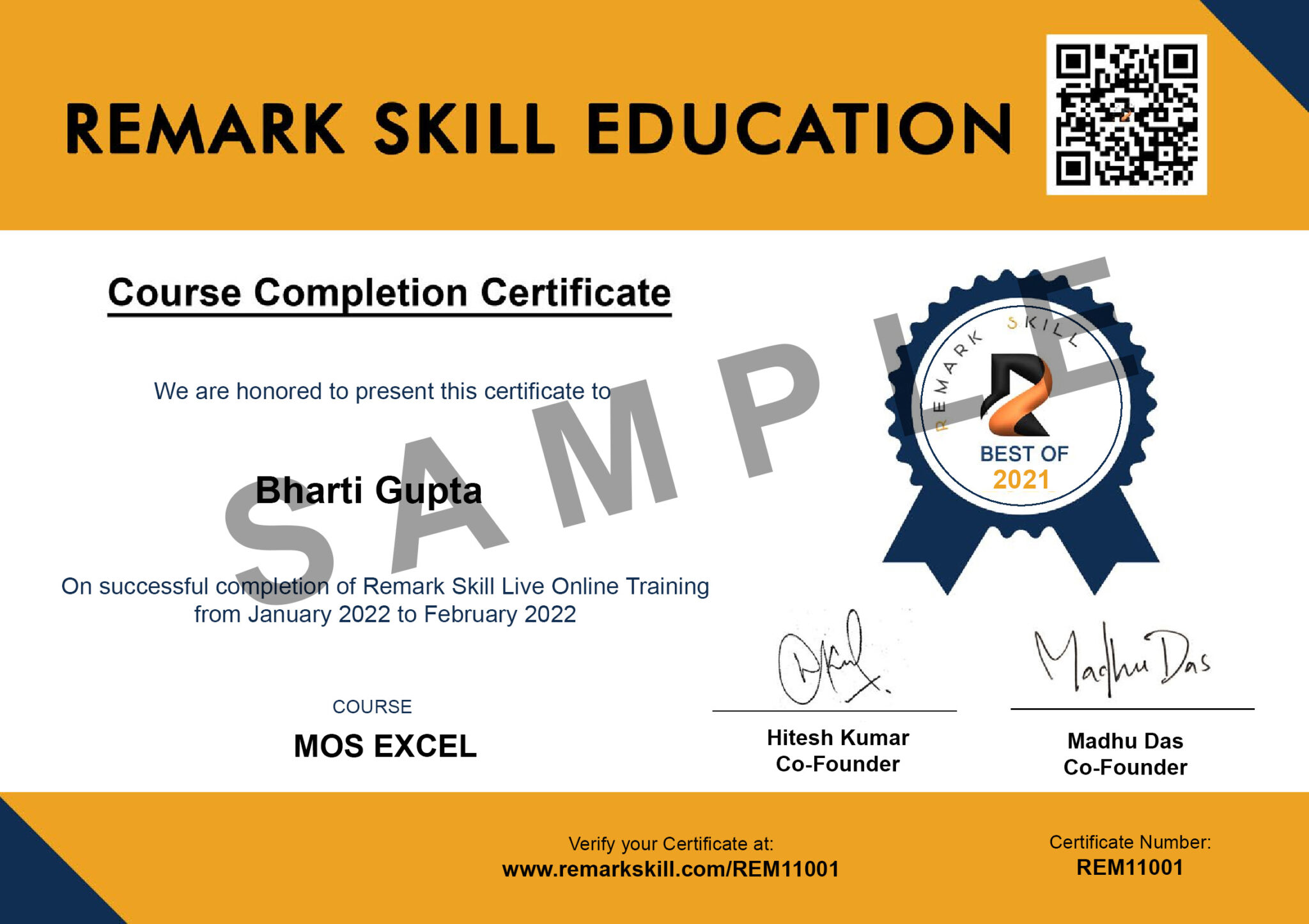 Microsoft Office Specialist Excel – Remark Skill